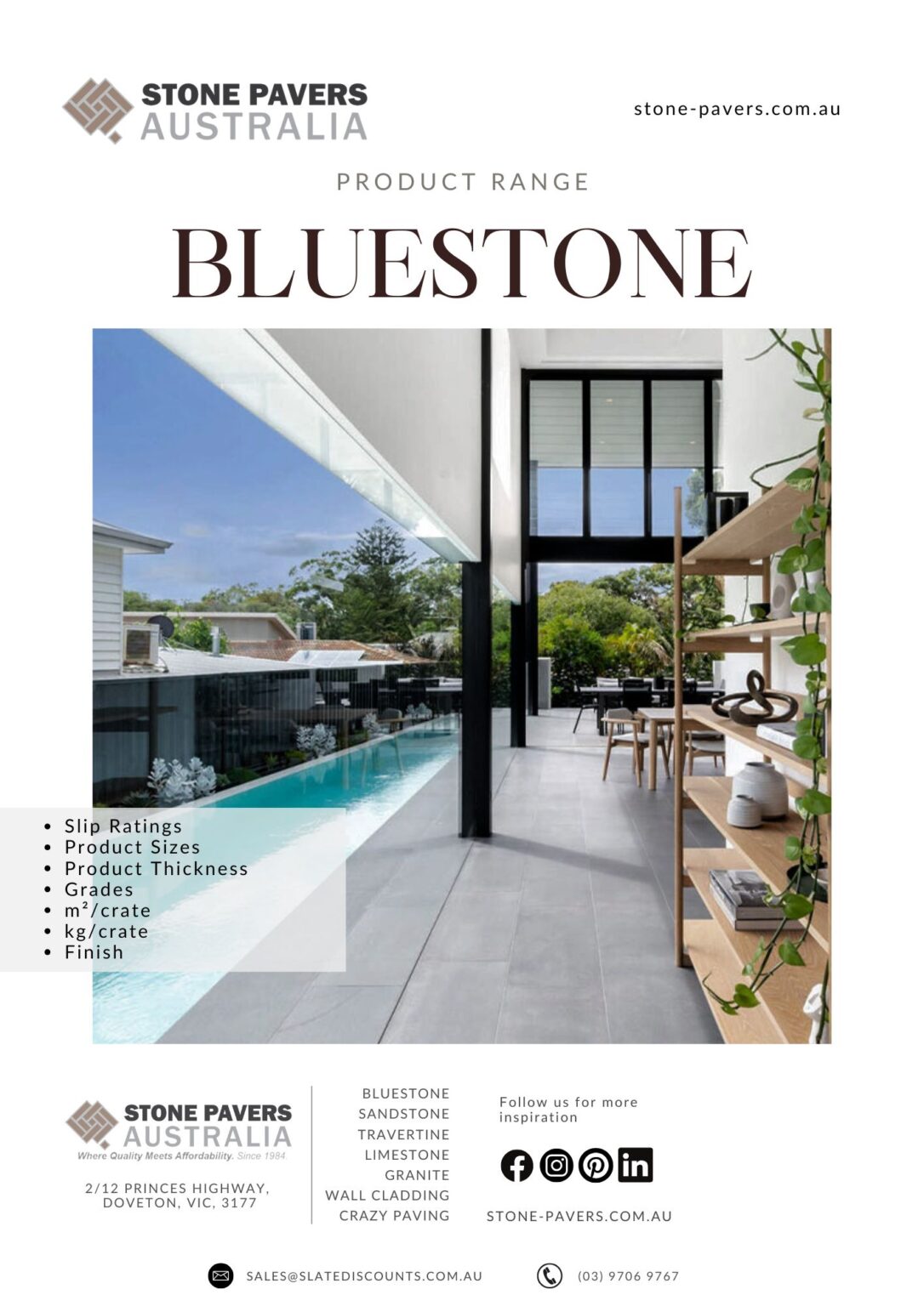 Bluestone Bullnose Pool Coping Tiles - Harkaway | 100% Natural Stone