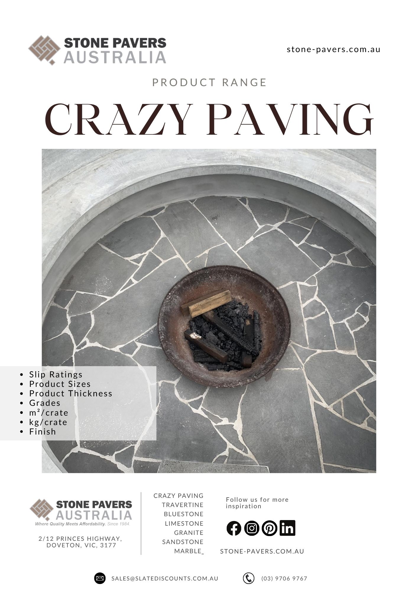 Product Specification Guides - Stone Pavers Australia