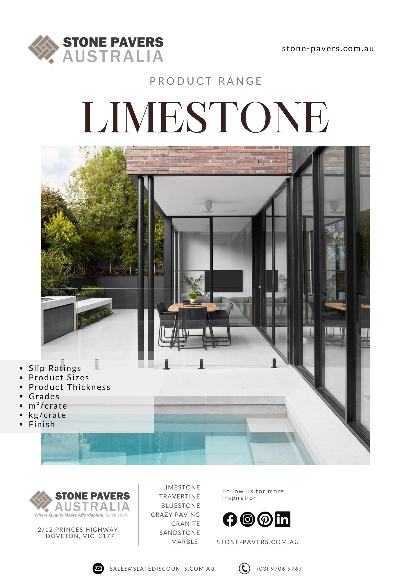 Shell White Limestone Tumbled Pool Coping | 100% Natural Stone